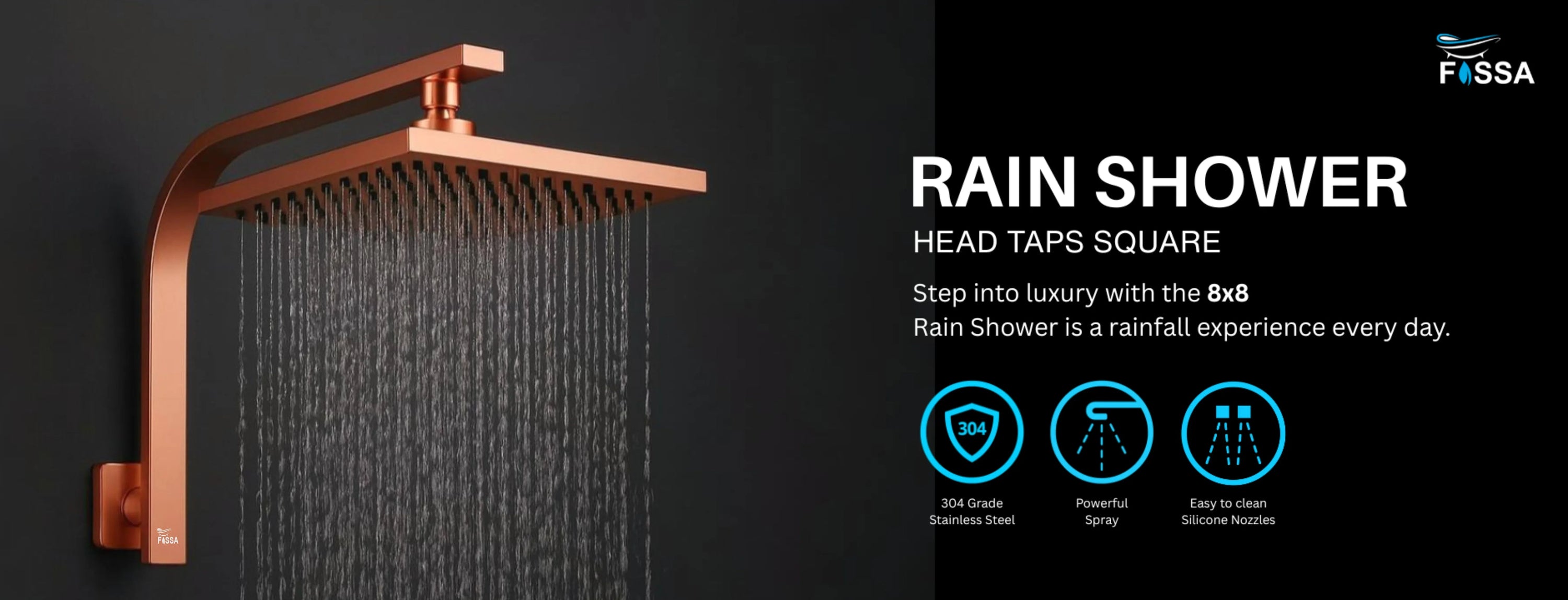 Elevate Your Bathroom with the Fossa 8x8 Rain Shower Head. – Fossa Home