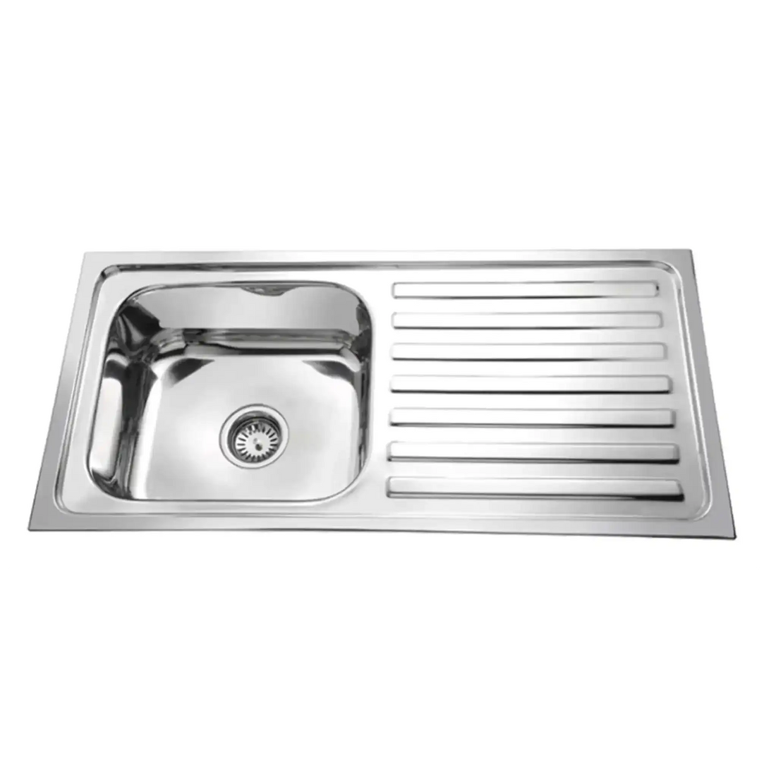 Fossa 45x20 Single Bowl Kitchen Sink with Drain Board (Glossy) – Fossa Home